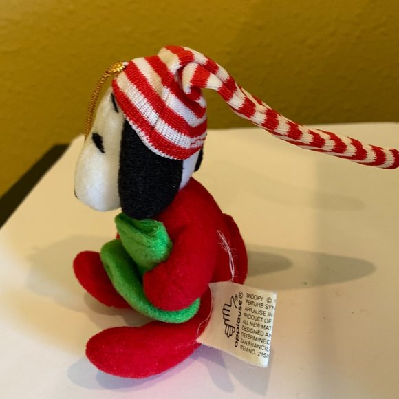 Applause | Holiday | Peanuts Snoopy Christmas Ornament Plush In Pjs ...